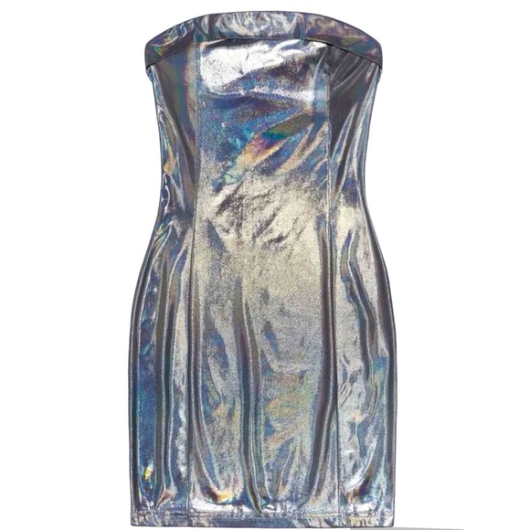 None | Dresses | Y2k Silver Mermaidcore Holographic Metallic Festival ...
